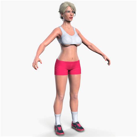 Девушка в бикини Rigged 3d Модель 139 Max 3ds Obj Fbx Free3d