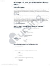 Nursing Care Plan For Peptic Ulcer Disease Pud Pdf 102