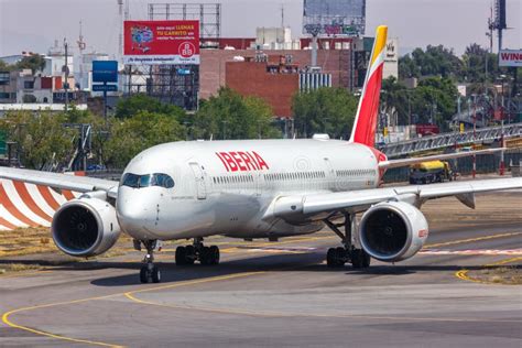 Iberia Airbus A350 900 Airplane Mexico City Airport In Mexico Editorial