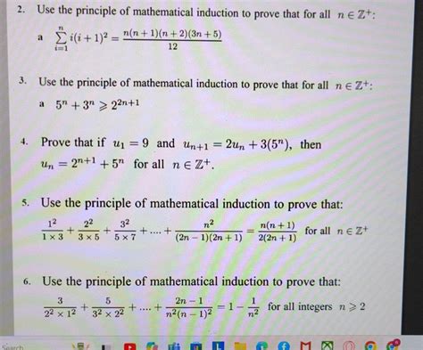 Use The Principle Of Mathematical Induction Studyx