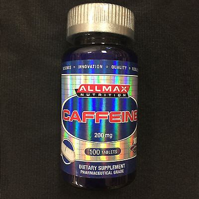 ALLMAX NUTRITION CAFFEINE 200MG 100 TABLETS ENERGY FAT BURNING MENTAL ...