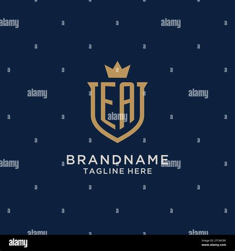 Ea Initial Shield Crown Logo Vector Graphic Stock Vector Image And Art