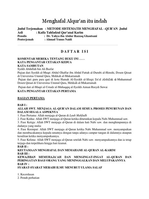 Terjemah Kaifa Tahfadzul Quran Pdf