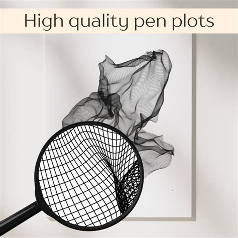 A3 Pen Plotting Generative Art Wall Art Ink On Paper Code Modern Art Line Drawing Mesh