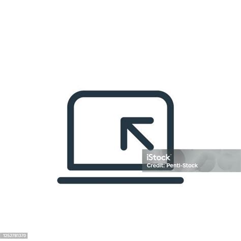 노트북 벡터 아이콘입니다 노트북 편집 가능한 스트로크 웹 및 모바일 앱 로고 인쇄 매체에 사용할 수 있는 노트북 선형 기호입니다 얇은 선 그림 벡터 격리 된 윤곽선