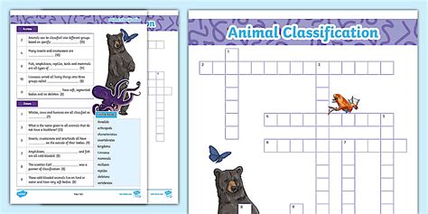 Ks2 Animal Classification Crossword Twinkl Ks2 Twinkl