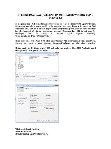 Opening Image In Mfc Dialog With Opencv Pdf Application Programming