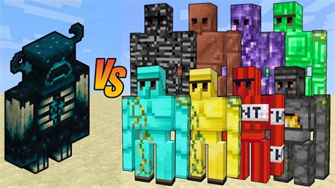 Warden Vs Extra Golems Minecraft Youtube