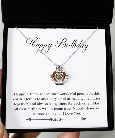 Happy Birthday Necklace T With Message Card Birthday Necklaces