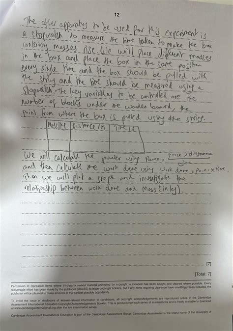 How Many Marks Can I Get For This Planning Question0625 Physics Atp Rigcse