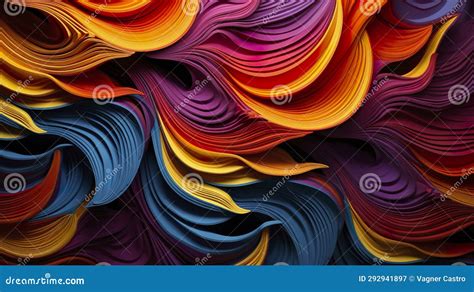A Visually Captivating Background Features 3d Abstract Waves Stock