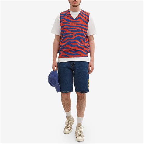 Stussy Tiger Printed Sweater Vest Red End Ca