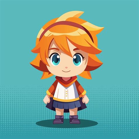 Premium Vector Vector 2d Cute Girl Character In Standing Position On