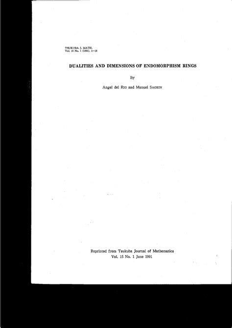 Pdf Dualities And Dimensions Of Endomorphism Rings