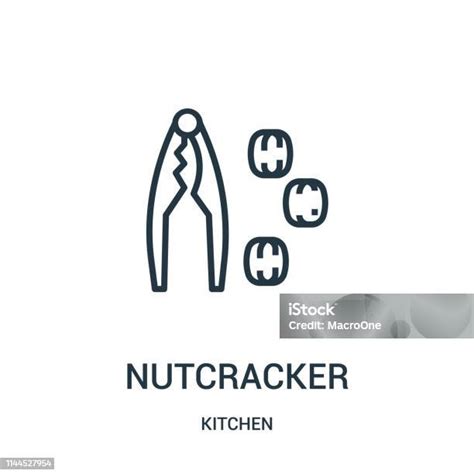 Notenkraker Icoon Vector Uit Kitchen Collection Dunne Lijn Notenkraker