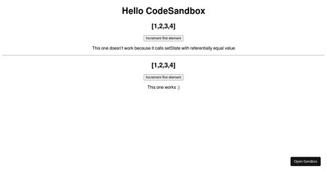 Ref Equality Set State Example Codesandbox