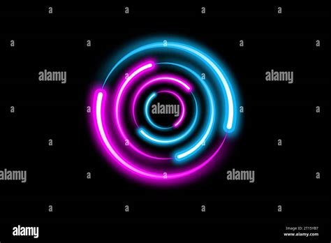 Dynamic Circles Neon Effect Sci Fi Futuristic Abstract Gradient Blue