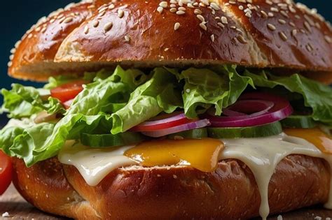 Premium Photo Default Homemade Pretzel Bun Sandwich Bliss