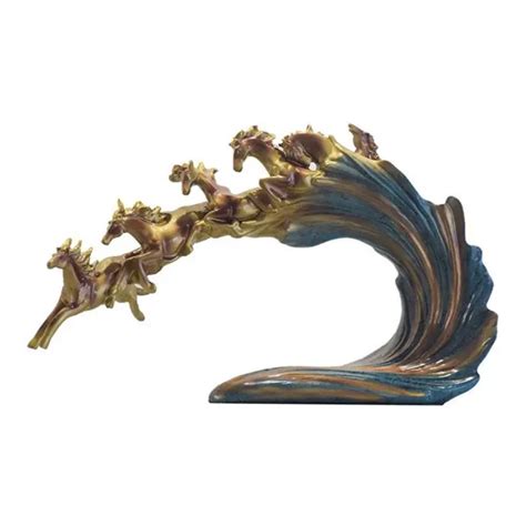 STATUE DE CHEVAL au galop Figurine de cheval en résine pour salle à manger EUR PicClick IT