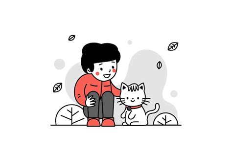 Premium Vector Someone Is Petting A Cat