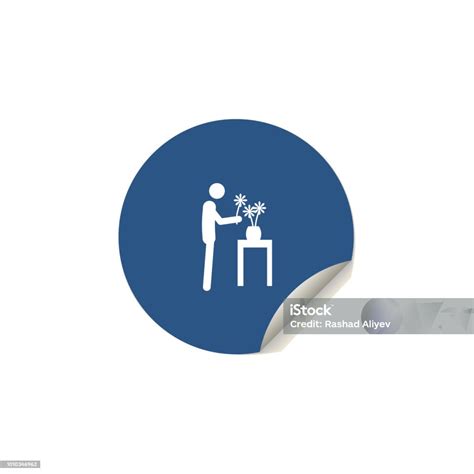 플로리스트 스티커 스타일에서 아이콘입니다 작업 모음 아이콘에서 사람들 중의 한 Ui Ux에 대 한 사용할 수 있습니다 꽃 식물에 대한 스톡 벡터 아트 및 기타 이미지