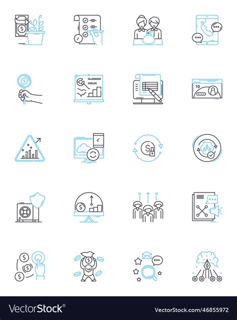 Expense Control Linear Icons Set Budgeting Vector Image