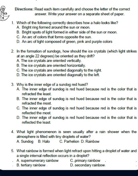 Directions Read Each Item Carefully And StudyX
