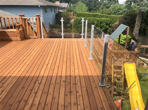 Silver Frameless Glass Railing Kirkland Wa Glass Railing For Decks