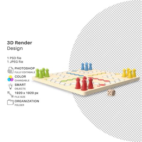 Jogo De Tabuleiro Ludo Modelagem 3d Arquivo Psd Jogo De Tabuleiro Ludo