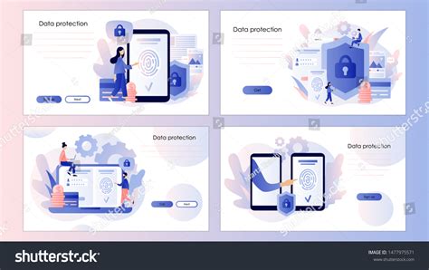 Data Protection Concept Scan Fingerprint Screen Stock Vector Royalty Free 1477975571