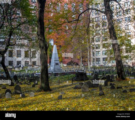 Granary Burying Ground Cemetery Boston Massachusetts Usa Stock
