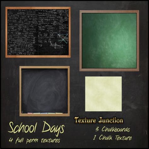 Second Life Marketplace School Days Chalkboard Texture Set Classroom