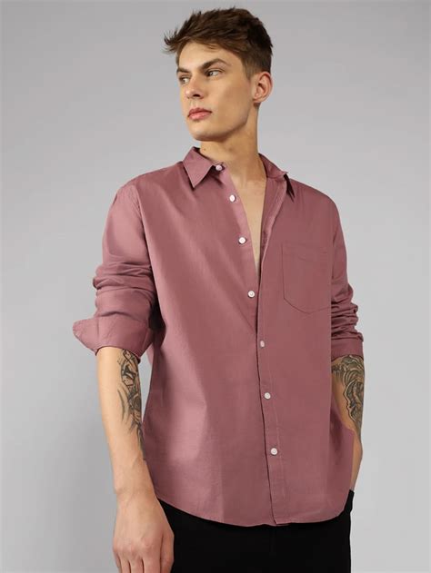 Dusty Pink Casual Button Shirt Dusty Pink Tshirt Outfit Men Pink Button Up Shirt Men Outfit