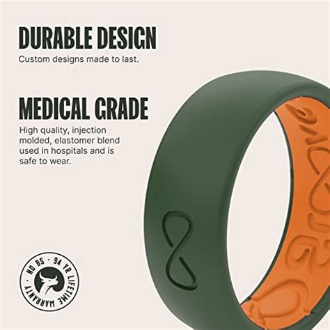 Groove Life Solid Moss Greenorange Ring Breathable Silicone Wedding