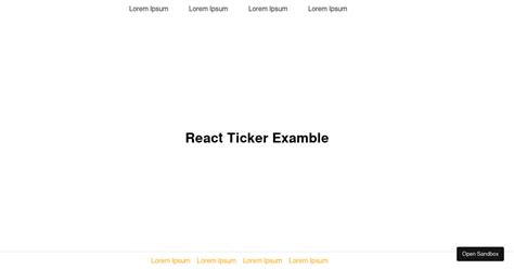 React Ticker Sample Forked Codesandbox