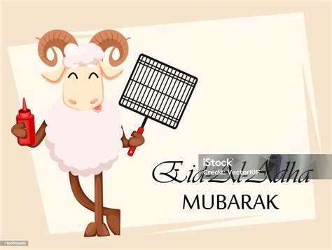 Eid Aladha Mubarak Traditioneller Muslimischer Feiertag Stock Vektor