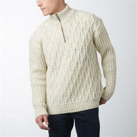 Diamond Zip Neck Aran Fleck Zip Fashion Men Fashion Site
