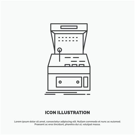 Arcade Console Game Machine Play Icon Line Vector Gray Symbol For Ui And Ux Website Or