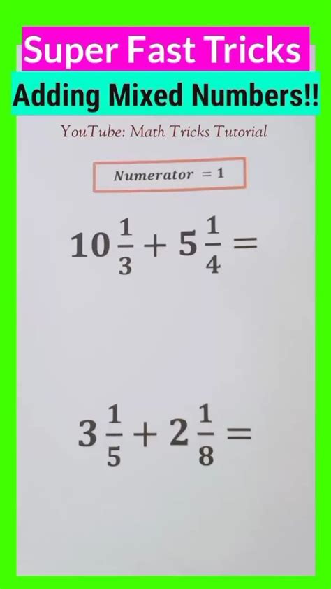 super fast tricks adding mixed numbers math tricks tutorial super