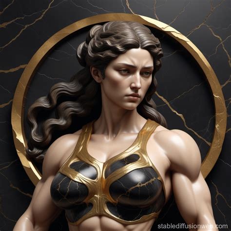 Greek Goddess Sculpture With Kintsugi Cracks Stable Diffusion Online