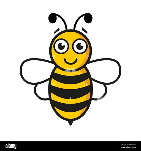 Bee Character Happy Bumblebee Insect Vector Illustration Isolated On