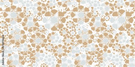 Contemporary Printable Seamless Pattern With Abstract Minimal Elegant Line Brush Stroke Shapes