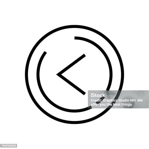 線條藝術左箭頭圖示向量 在時尚平樣式查出在白色背景向量圖形及更多互聯網圖片 互聯網 側視 前者 Istock
