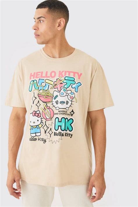 Loose Fit Hello Kitty License T Shirt Boohooman Usa Shirts Oversized Tshirt Hello Kitty T