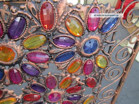 00001 Fancy Winodw With Multi Colored Glass Inserts