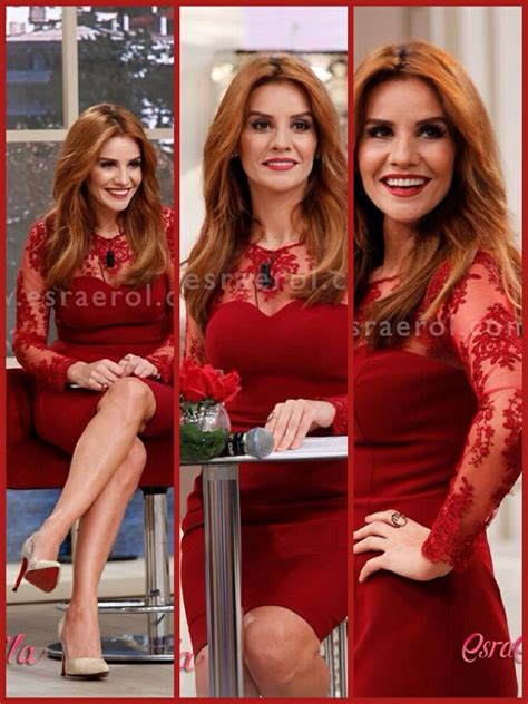Esra Erol Outfit 02102014 Red Lace Dress