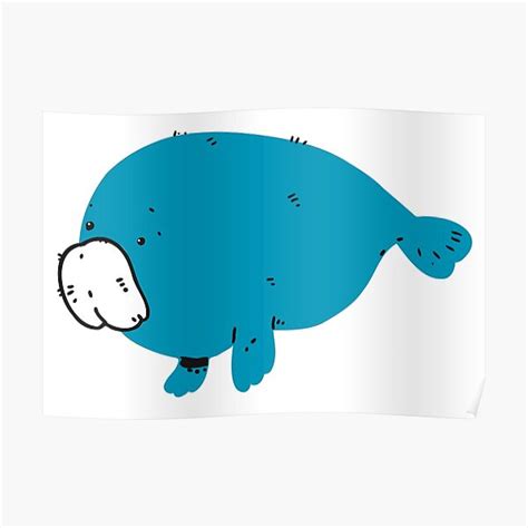 Manatee Chibi Posters Redbubble