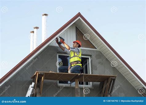 Installation Of Soffits Stock Photo Image Of Install