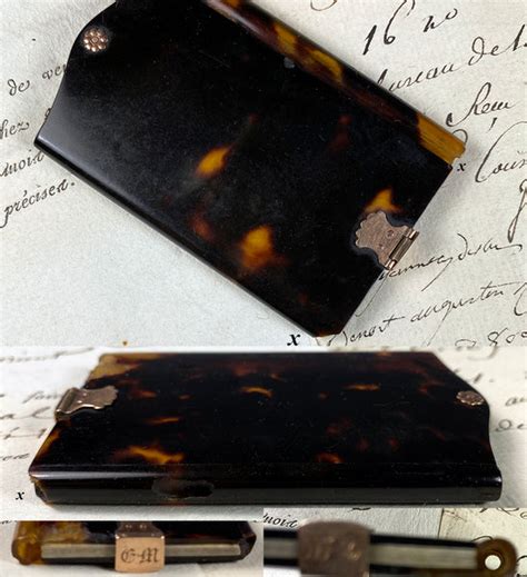 Antique Victorian Era Tortoise Shell Necessaire Aide Memoire Diary