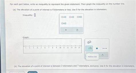 Solved For Each Part Below Write An Inequality To Represent Chegg